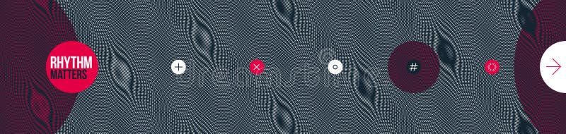 Moire Vector Abstract Background, Linear Contrast Virtual Digital ...