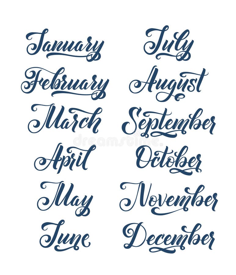 Mois De Calligraphie De L'ensemble D'année Faites Votre Propre ...