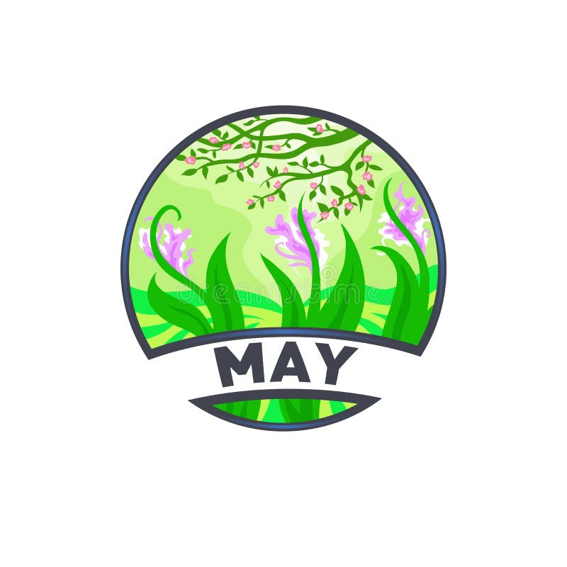 Mois De Logo De Paysage De Mai Illustration de Vecteur - Illustration ...