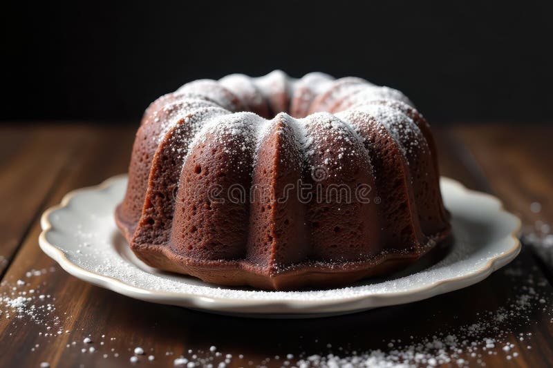 Moist Chocolate Bundt Cake with Powdered Sugar Dusting , Chocolate ...