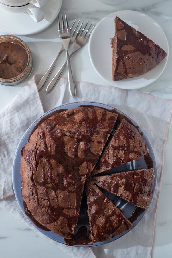 Moist Double Chocolate Cake Stock Photo - Image of cake, dark: 268181240
