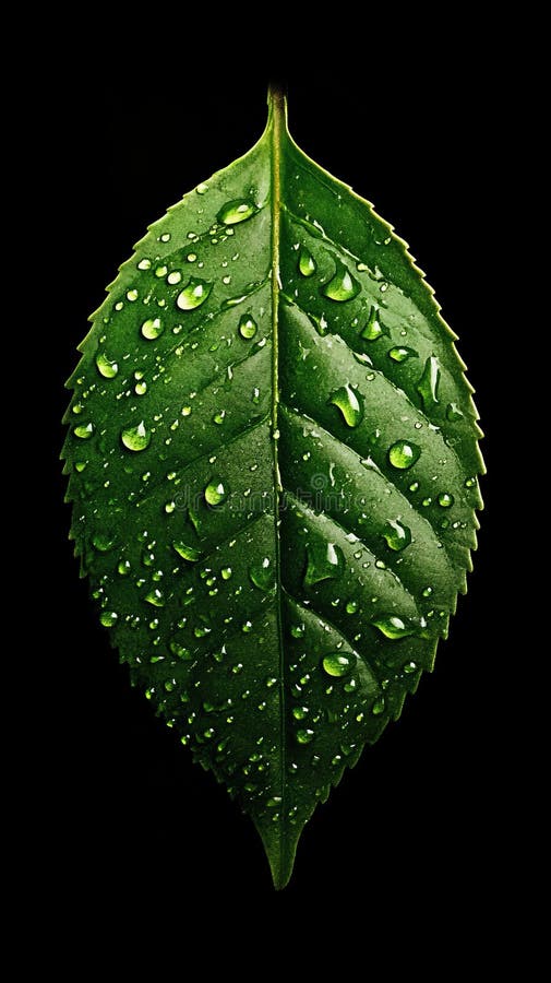 Moist Green Foliage Highlighted Against a Dark Setting Stock Photo ...