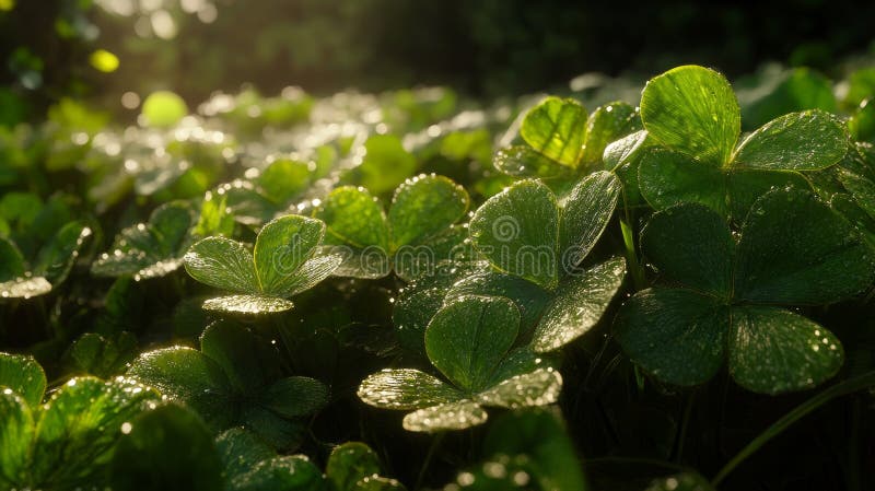 Moist Green Leaves Sparkling with Water Droplets Post-rain Stock Image ...