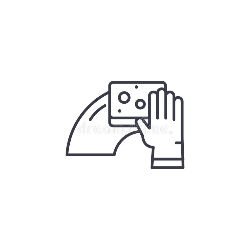 Moist Mopping Linear Icon Concept. Moist Mopping Line Vector Sign ...