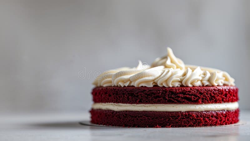 Moist Red Velvet Layer Cake with Smooth Vanilla Frosting. Stock Image ...
