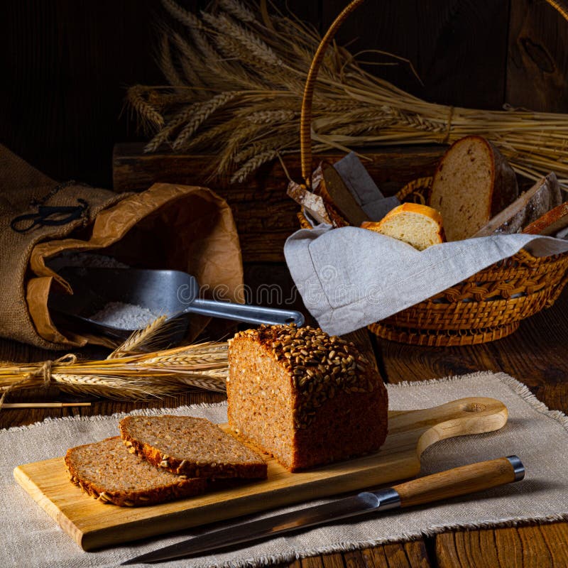 Moist Wholemeal Bread, Crushed or Ground Whole Grain Stock Image ...