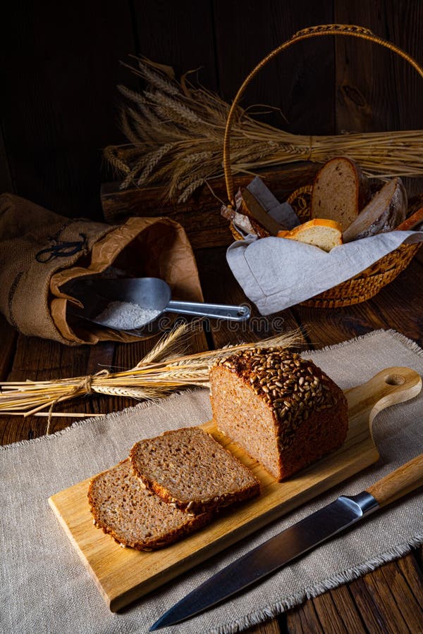 Moist Wholemeal Bread, Crushed or Ground Whole Grain Stock Photo ...