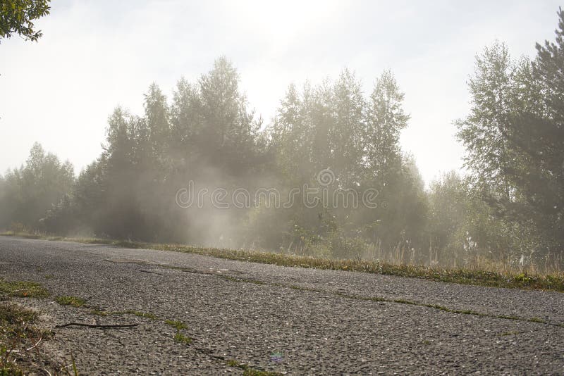 Moisture Evaporating from the Roadside Stock Image - Image of dampness ...