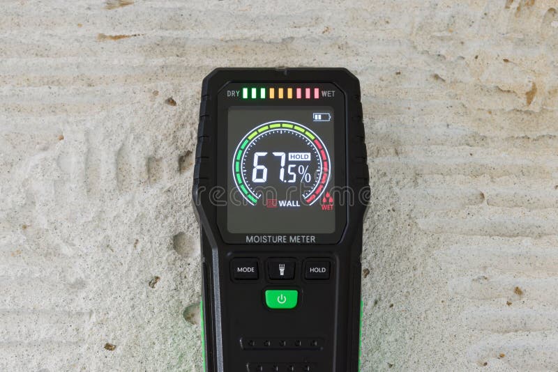 Moisture Meter on a Concrete Floor. Moisture Detector Stock Image ...