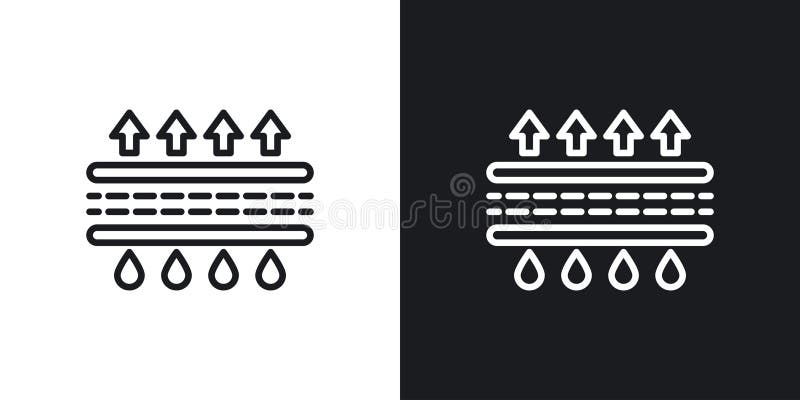 Moisture Wicking Icon Set. Sweat Absorption Control Vector Symbol in a ...