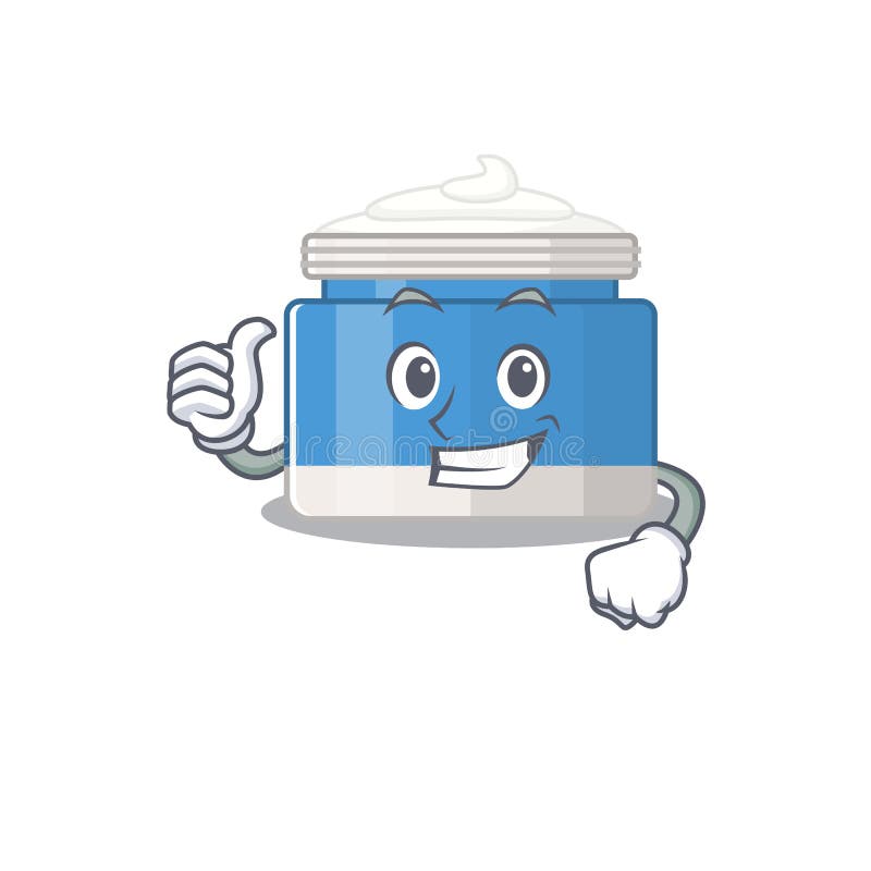 Moisturizer Cream Cartoon Character Design Showing OK Finger Stock ...
