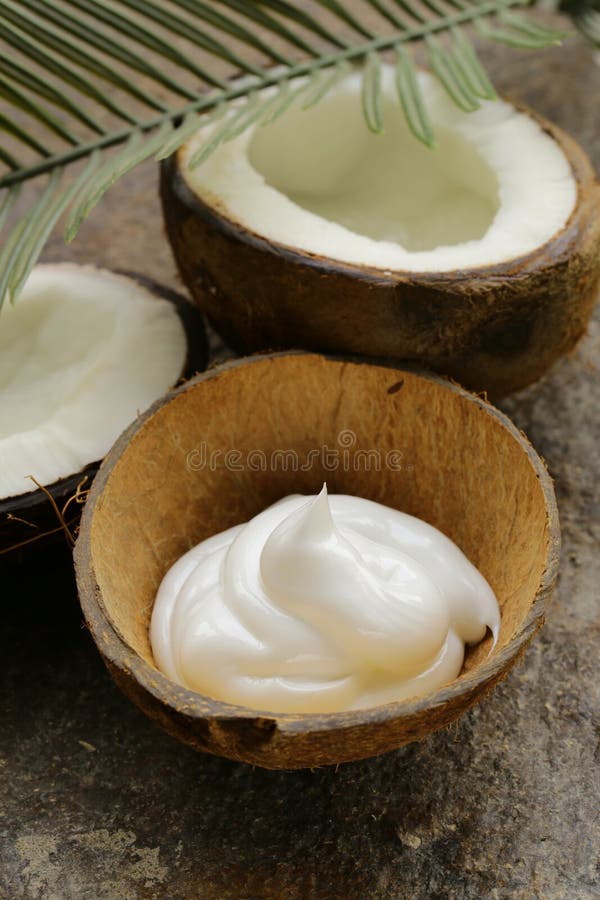Moisturizer Natural Coconut Cream for Face Stock Image - Image of ...