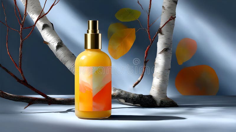 Moisturizing Cream Bottle with Abstract Label Design Standing among ...