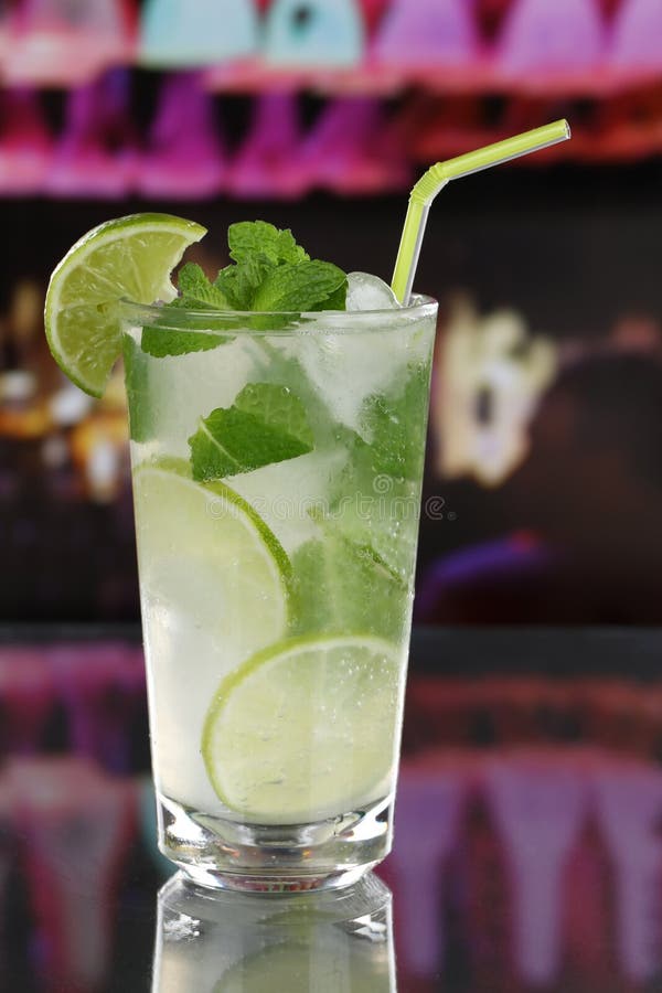Mojito Cocktail in a Bar or Party Stock Image - Image of mojito, drink ...