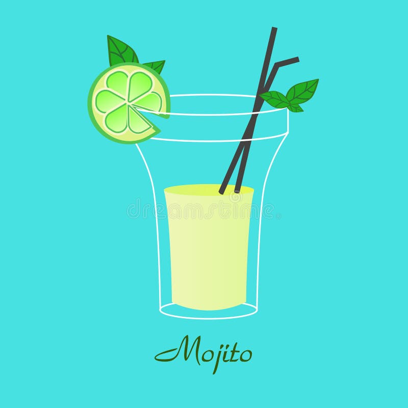 Mojito Cocktail. Fresh Summer Drinks Stock Vector - Illustration of ...