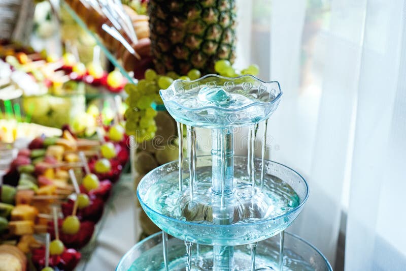 Mojito Cocktail. Little Fountain Pours a Cocktail Stock Image - Image ...