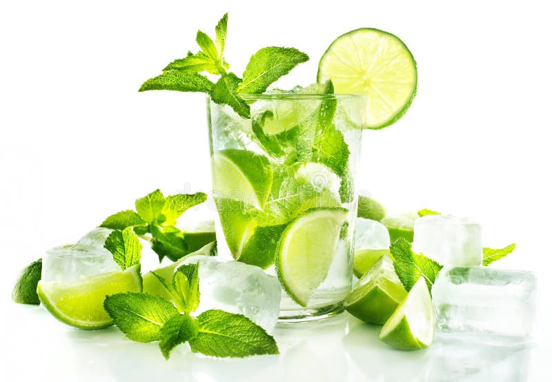Mojito Cocktail on White Background Stock Photo - Image of mojito ...