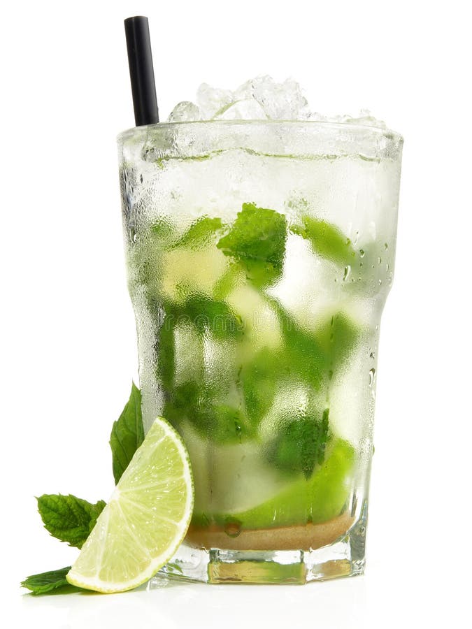 Mojito Cocktail on White Background - Isolated Stock Image - Image of ...