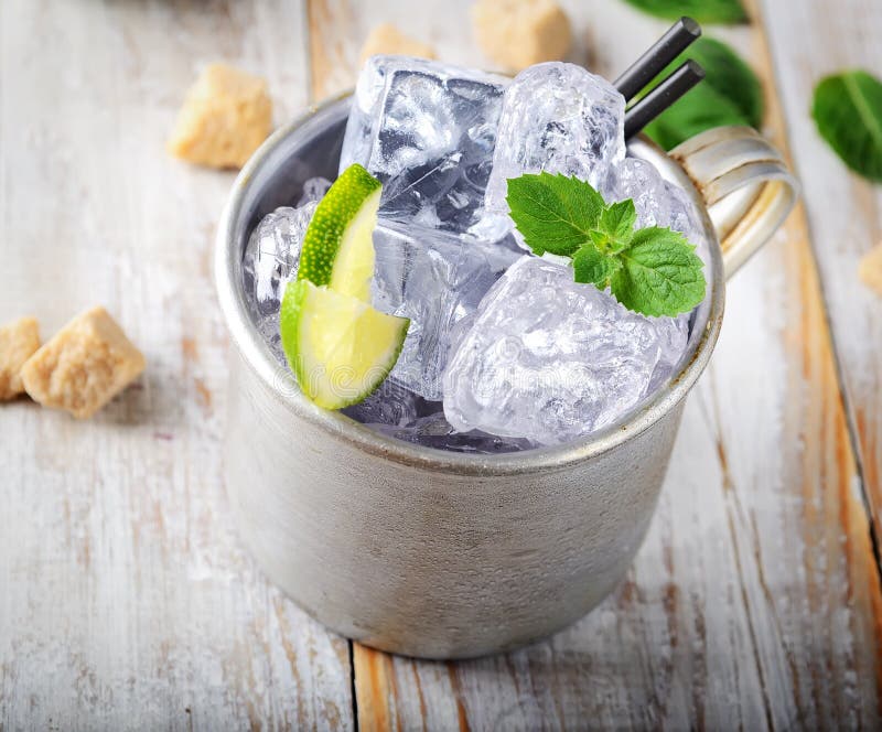 Mojito in a mug stock image. Image of citrus, cocktail - 69260573