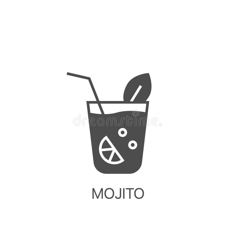 Mojito Vector Icon. Thin Line Black Mojito Icon Stock Vector ...