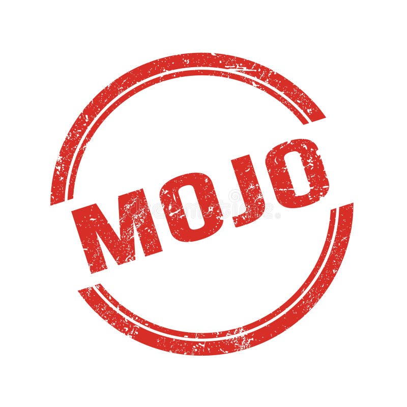 MOJO Text Written on Red Grungy Round Stamp Stock Illustration ...