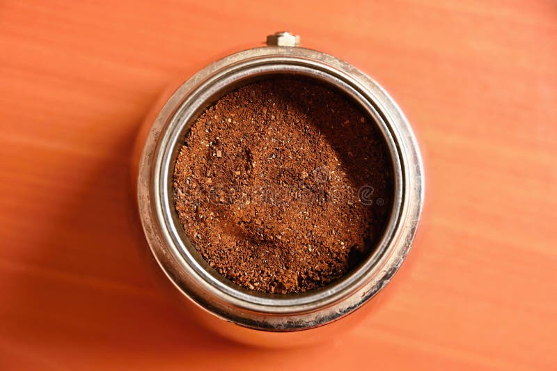 Moka Coffee Pot. Preparation of Fresh Good Coffee at Home Stock Image ...