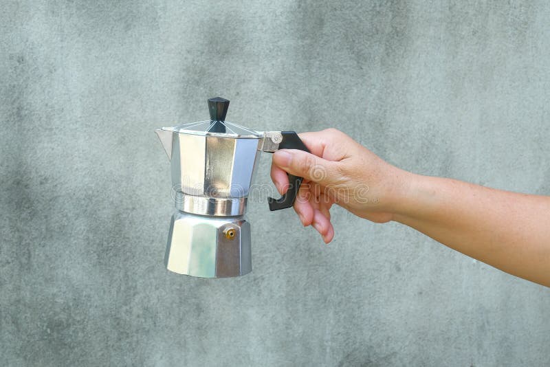 Moka Coffee Pot To Make Espresso Stock Image - Image of break, vintage ...