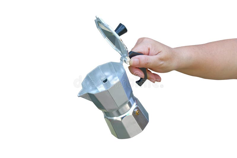 Moka Coffee Pot To Make Espresso Stock Image - Image of espresso, woman ...