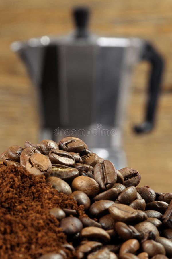 Moka Express Coffee Maker 2 Stock Photo - Image of beverage, breakfast ...