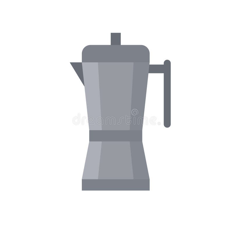 Moka Pot Coffee Maker Flat Design Vector Illustration. Classic Coffee ...