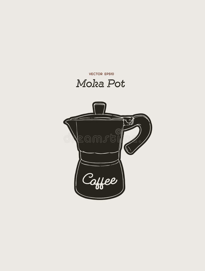 Moka Pot. Coffee Maker Hand Draw Vector Stock Vector - Illustration of ...