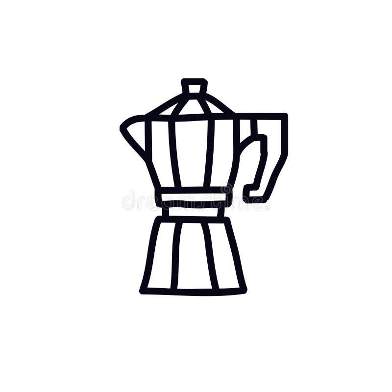 Moka Pot Doodle Icon, Vector Illustration Stock Illustration ...
