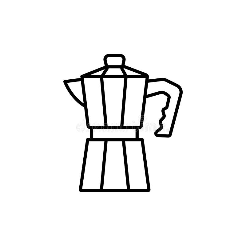 Moka Pot. Coffee Pot Line Icon. Vector Stock Illustration ...