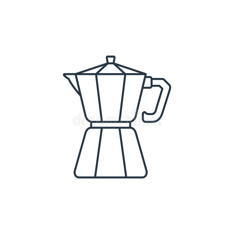 Moka Pot Icon Vector from Coffee Shop Concept. Thin Line Illustration ...