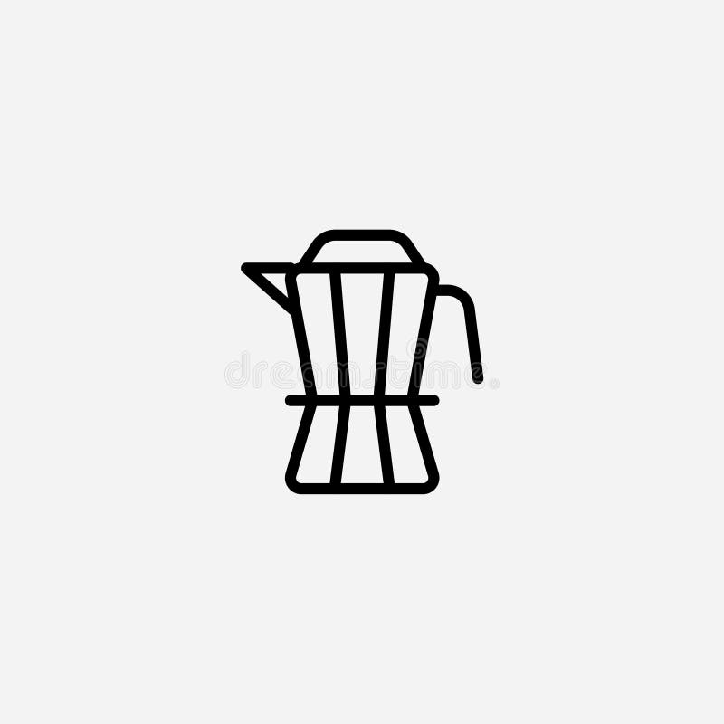 Moka Pot Vector Icon Sign Symbol Stock Vector - Illustration of ...