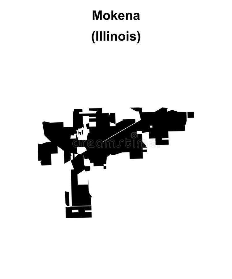 Mokena outline map stock illustration. Illustration of illinois - 357277218