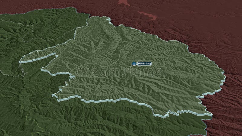 Mokhotlong, Lesotho - Extruded with Capital. Administrative Stock ...