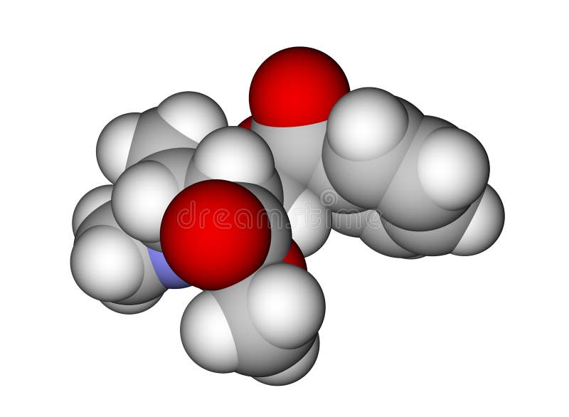 Cocaine. Chemical Formula, Molecular Structure. 3D Rendering Isolated ...