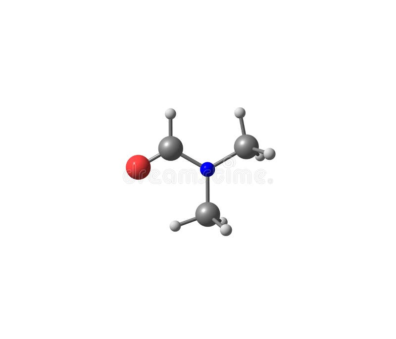 Dimetilformamida Modelo Molecular De Disolvente Dmf Ilustración del ...
