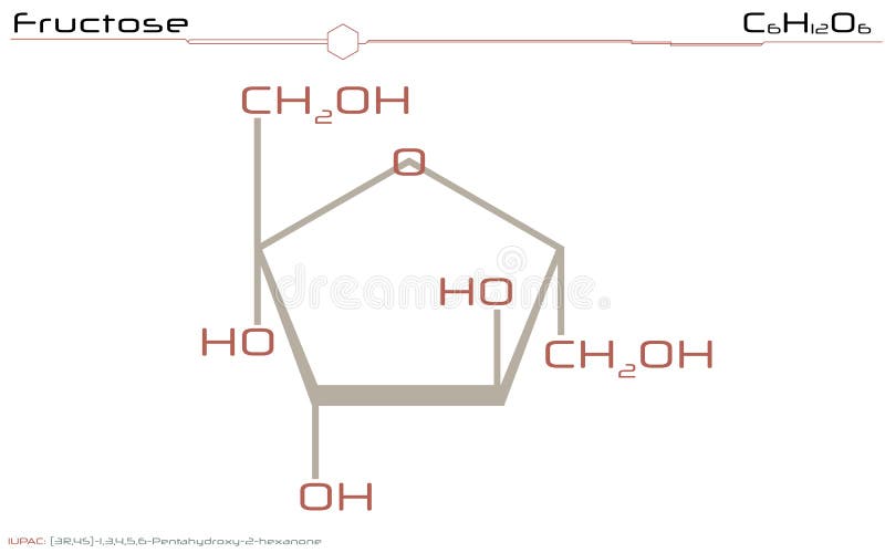 Molécula de la fructosa stock de ilustración. Ilustración de molecular ...