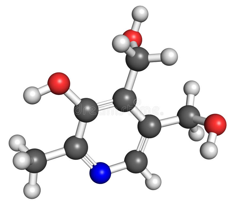 Molécula De La Vitamina B6 Con Fórmula Química Stock de ilustración ...
