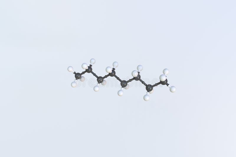 Molécula De Octano Feita Com Bolas Isoladas Do Modelo Molecular 3d ...