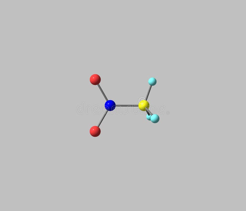 Molécula Del Nitrometano Aislada En Gris Stock de ilustración ...