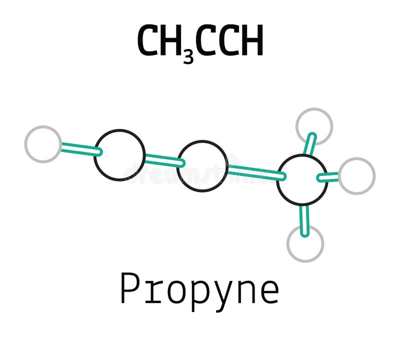 Molécula De Propileno. Fórmula Esquelética. Ilustración del Vector ...