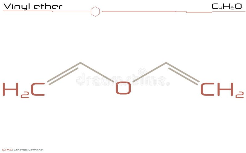 Molécula do éter de vinil ilustração stock. Ilustração de biologia ...