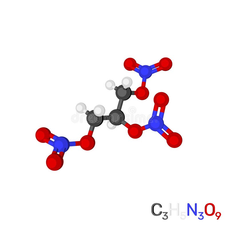 Molécula Do Modelo Da Nitroglicerina De Trinitroglycerin Isolado No Bla ...