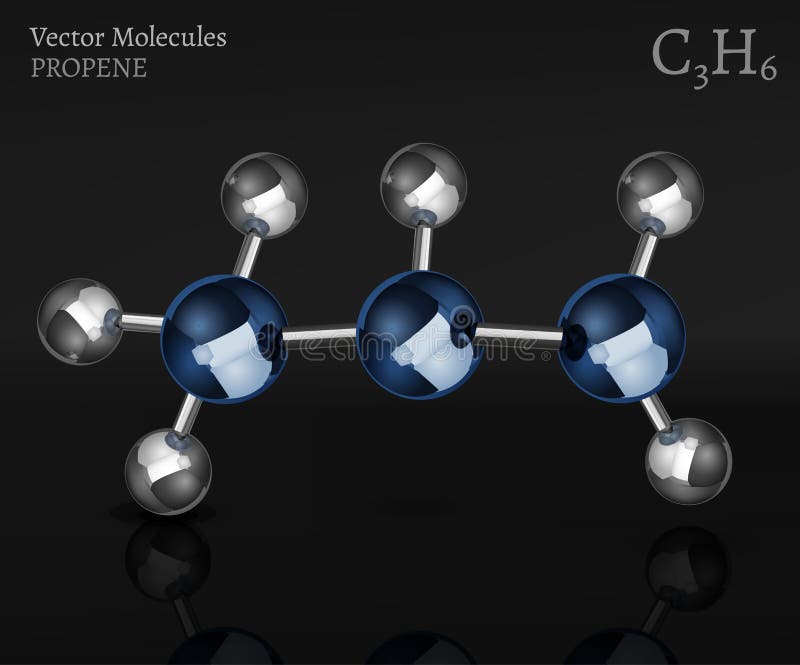 Estrutura Molecular Do Propene (propileno) No Fundo Branco Ilustração ...