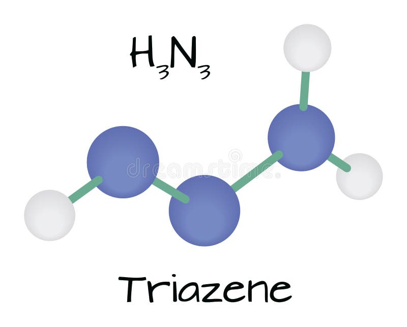 Molécula H3N3 Triazene ilustración del vector. Ilustración de molecular ...