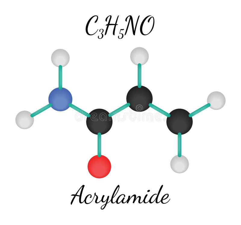 Molécule D'acrylamide De C3H5NO Illustration de Vecteur - Illustration ...