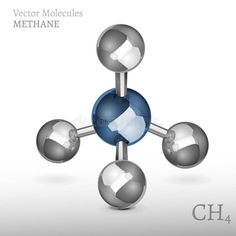 Molécule du méthane CH4 illustration de vecteur. Illustration du atome ...